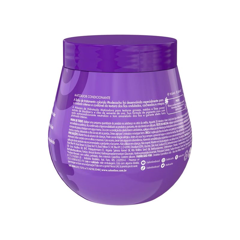 Máscara Matizadora #todecacho Roxa 300g Salon Line - Sacolão