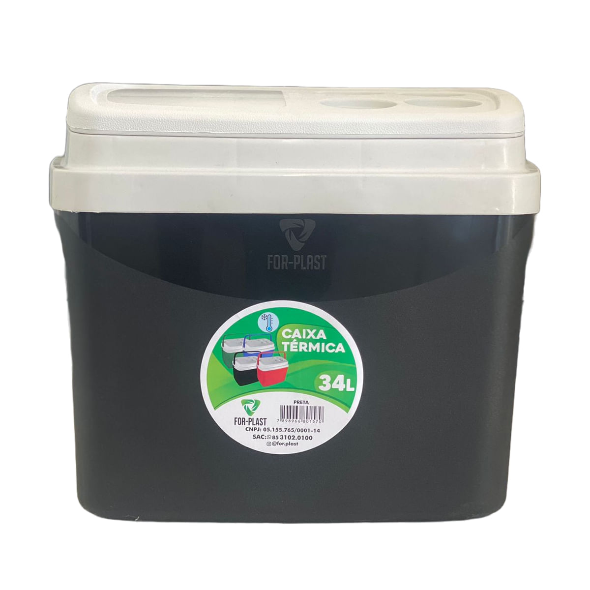 Caixa Térmica Preta For-Plast 34L 10124 - Sacolão.com