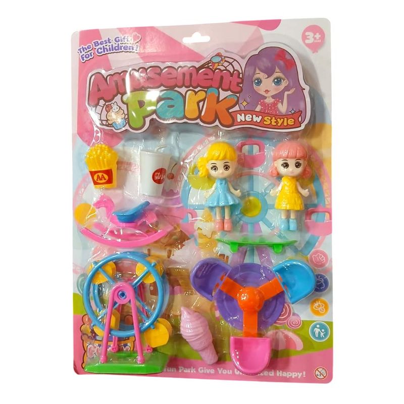 Brinquedo Infantil Parque de Diversões 9 Peças Domni - Sacolão