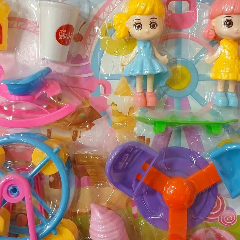Brinquedo Infantil Parque de Diversões 9 Peças Domni - Sacolão